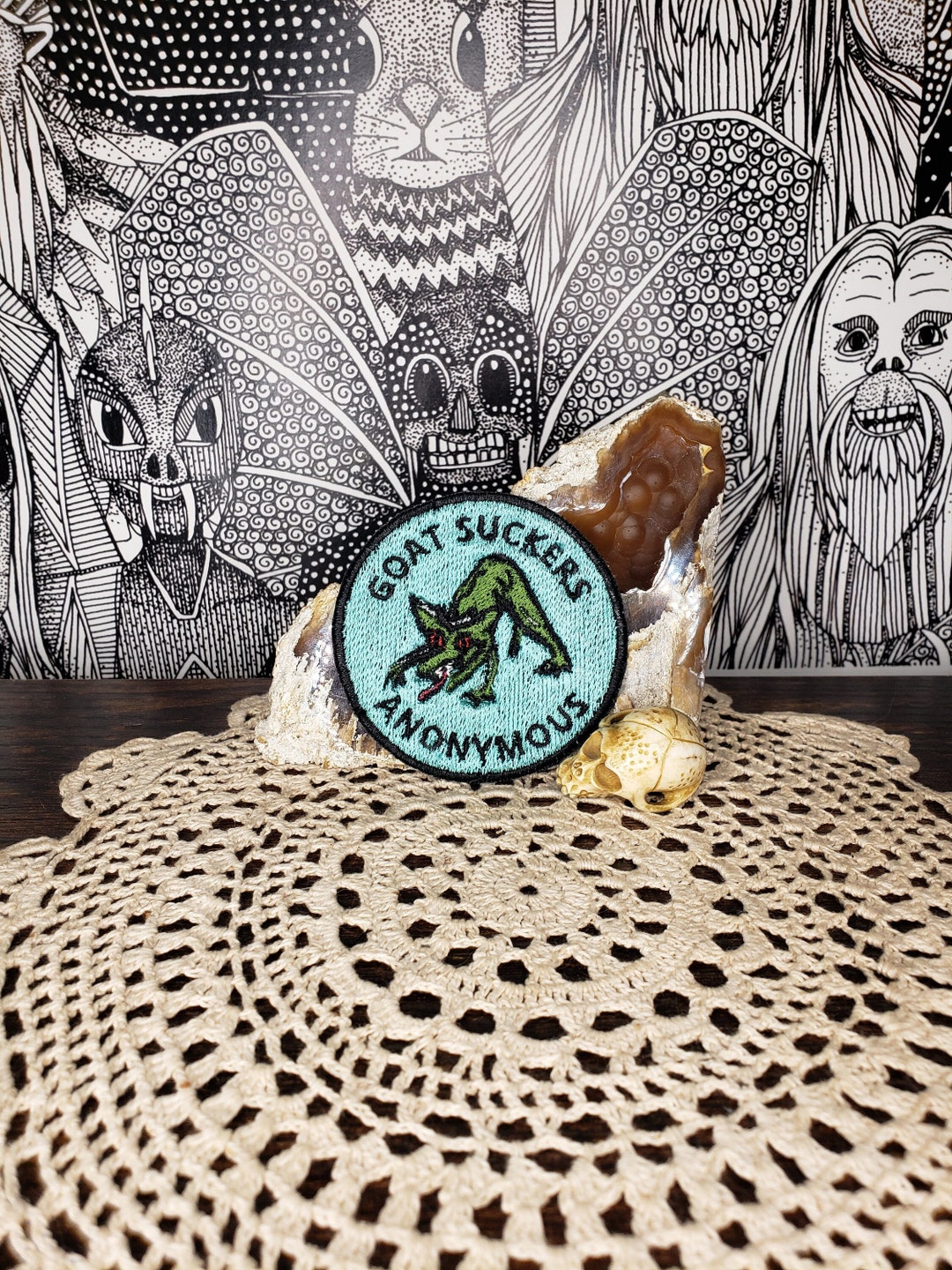 Goat Suckers Anynomous Chupacabra Embroidered Patch - Etsy