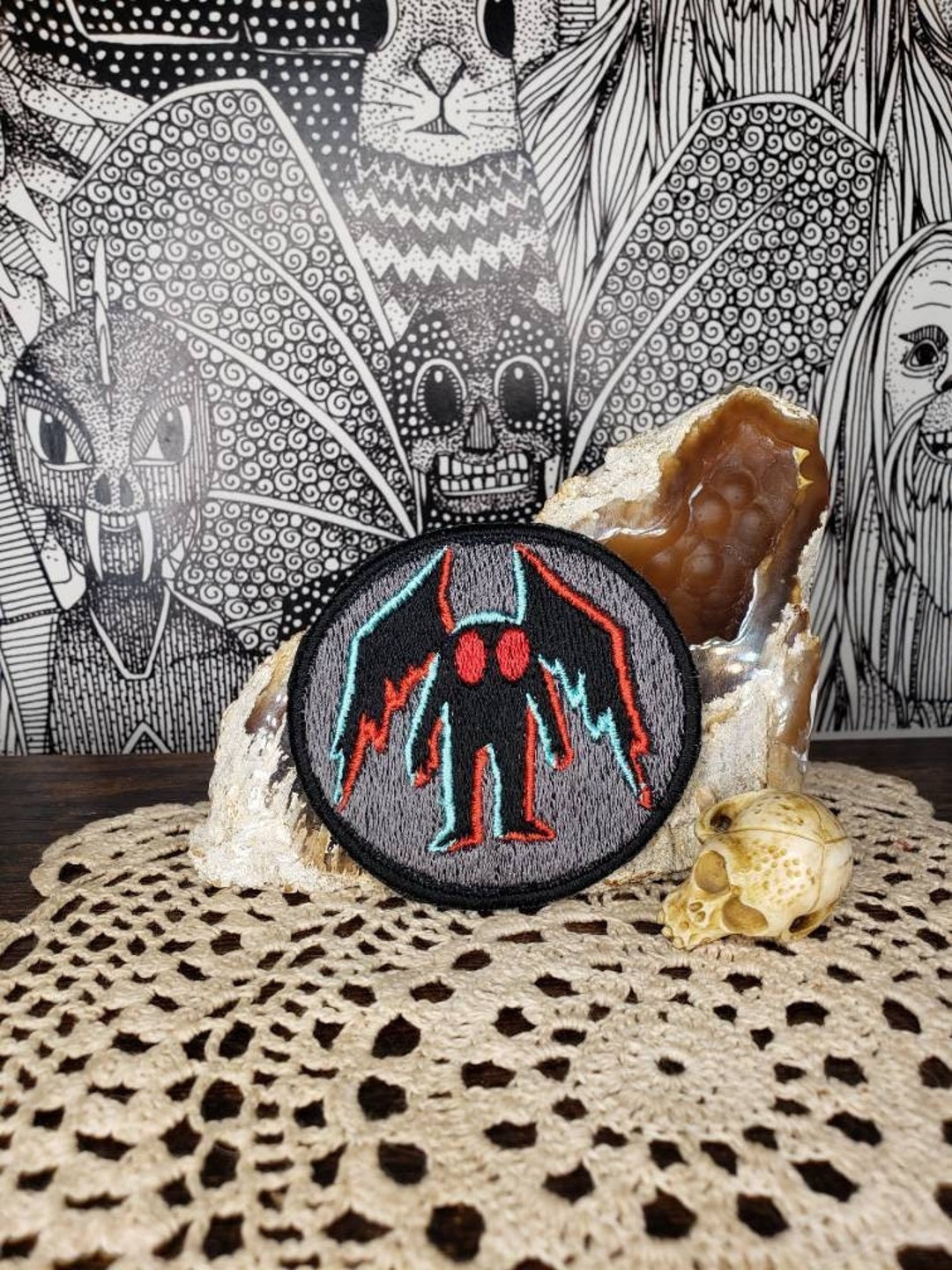 3d Mothman Embroidery Patch - Etsy