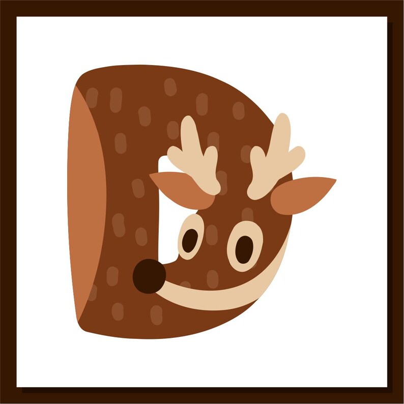 Deer Alphabet Clipart PNG: Animal Letter Set (commercial Use) - Etsy