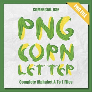Corn Clipart, Corn Letter PNG, Corn Alphabet, Corn Design, Alphabet ...