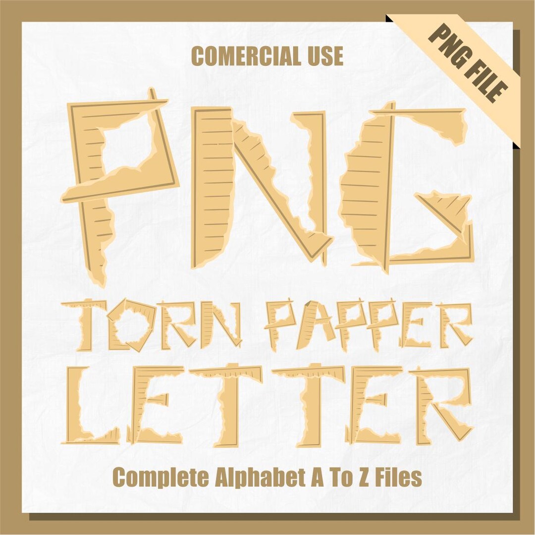 Torn Paper Clipart, Torn Paper PNG, Ripped Paper Alphabet, Paper Letter ...