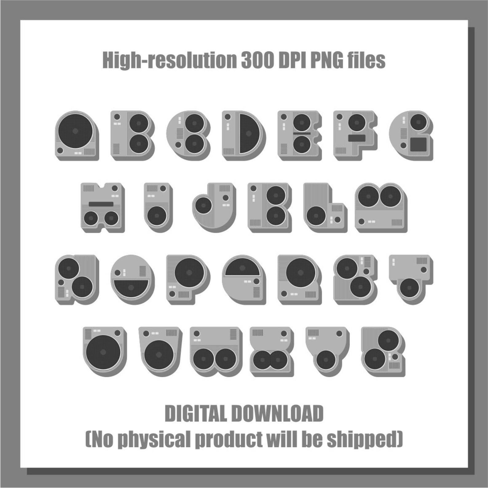 Boombox Clipart, Boombox DJ Letter, Boombox Alphabet, Alphabet Clipart ...