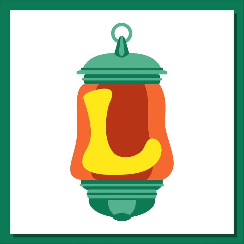 Lampion Clipart, Lantern Letter PNG, Lampion Alphabet, Alphabet Clipart ...