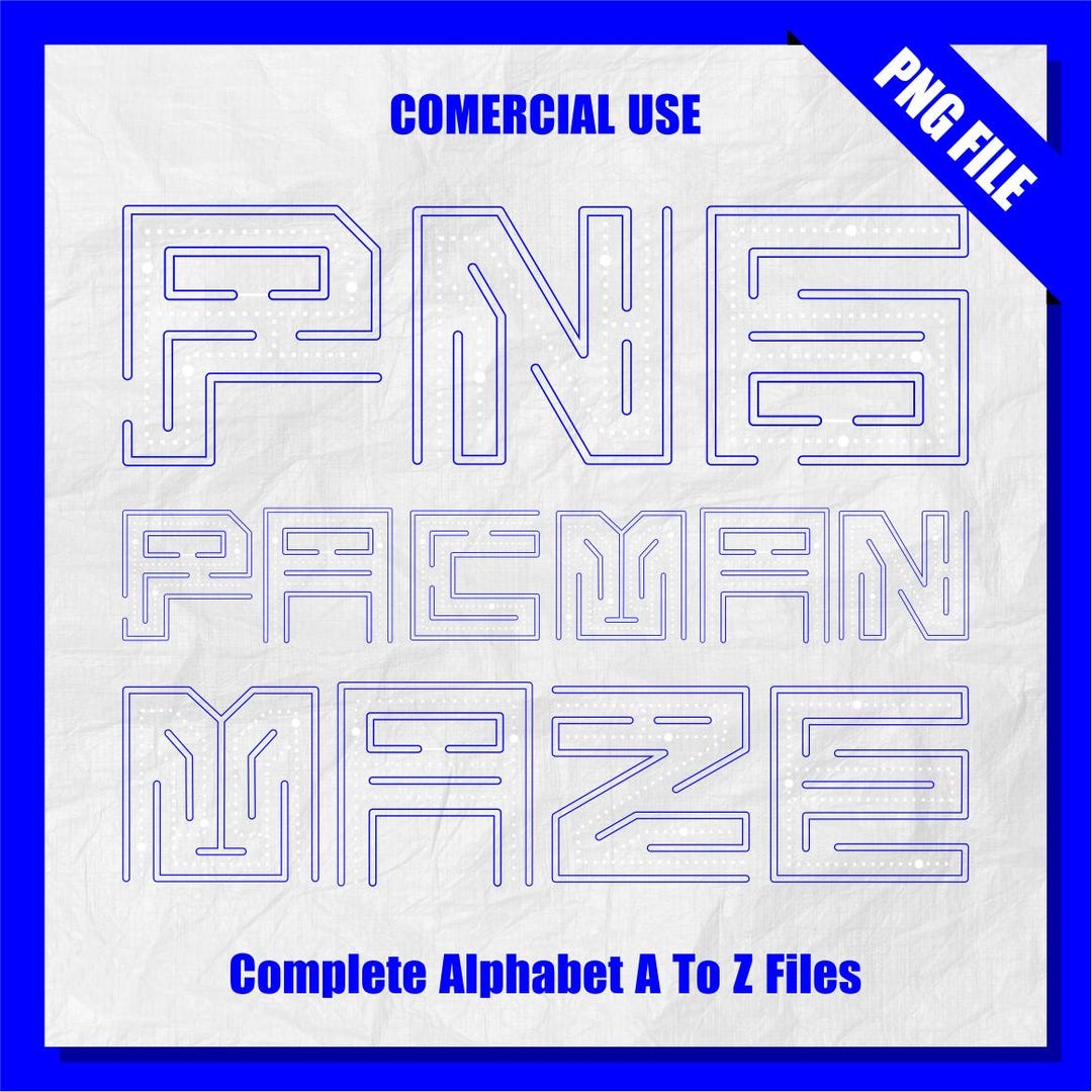 Pacman Maze Clipart, Maze Game Letter PNG, Pacman Alphabet, Alphabet ...