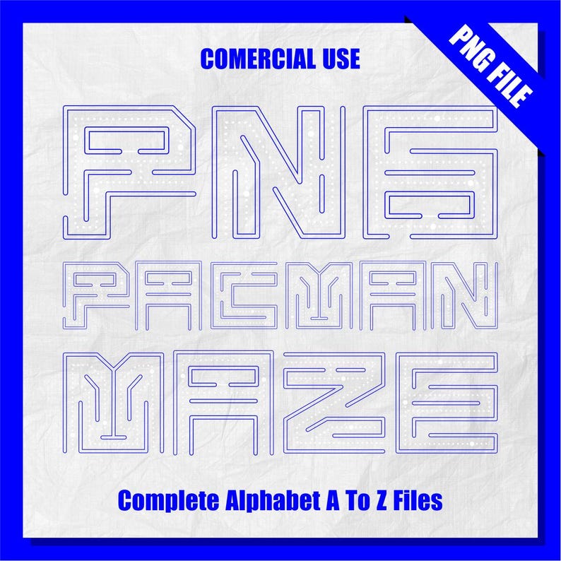 Pacman Maze Clipart, Maze Game Letter PNG, Pacman Alphabet, Alphabet ...