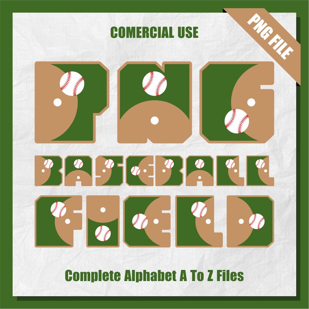 Baseball Field Alphabet Clipart: PNG Letters for Sublimation ...