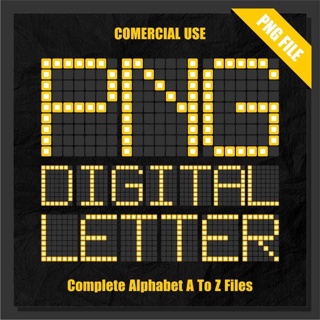 Digital Clipart, Digital Letter PNG, Digital Alphabet, Alphabet Clipart ...