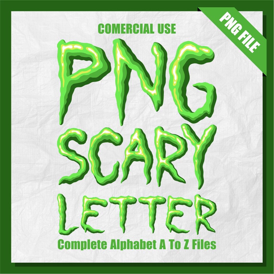 Scary Clipart, Horror PNG, Halloween Alphabet, Spooky Letter, Alphabet ...