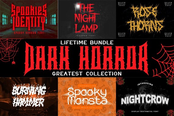 Dark Horror Font Bundle Halloween Font Scary Font Gothic - Etsy