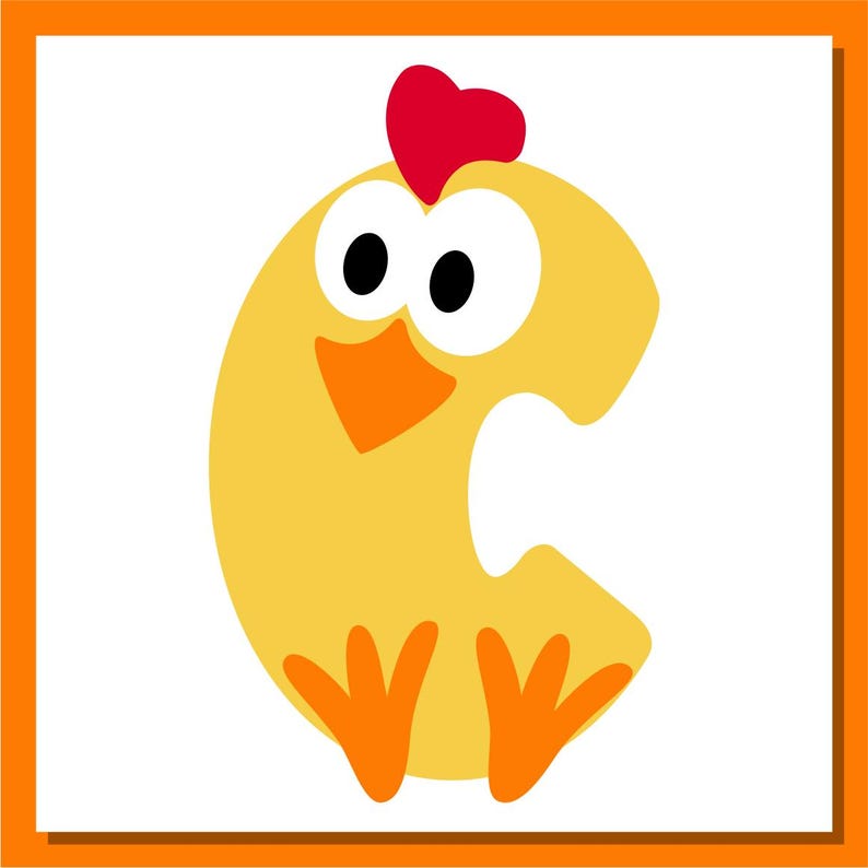 Chick Clipart, Chicken Letter PNG, Chick Alphabet, Alphabet Clipart PNG ...