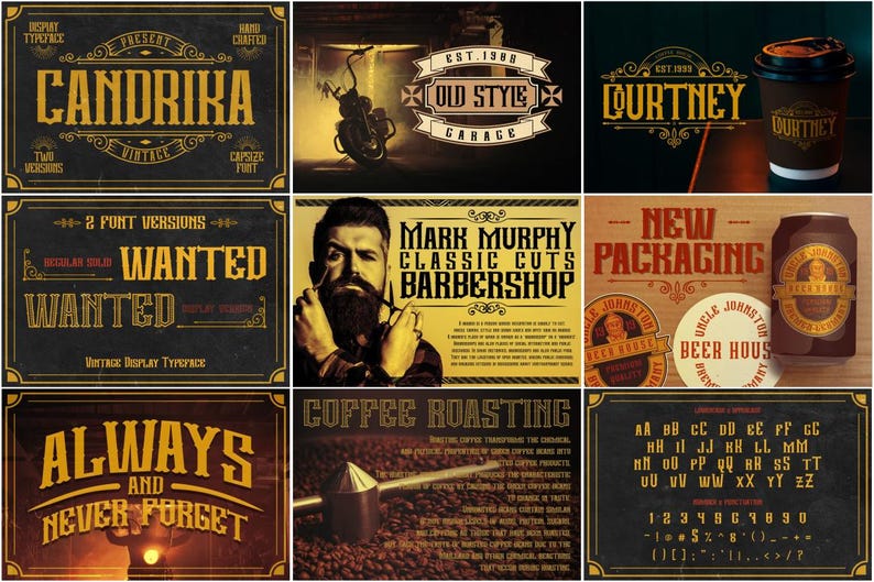 Vintage Font Bundle: 18 Retro Typefaces, Classic Design Fonts - Etsy