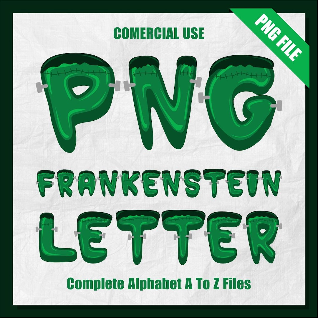 Frankenstein Clipart, Frankenstein Letter PNG, Frankenstein Alphabet ...