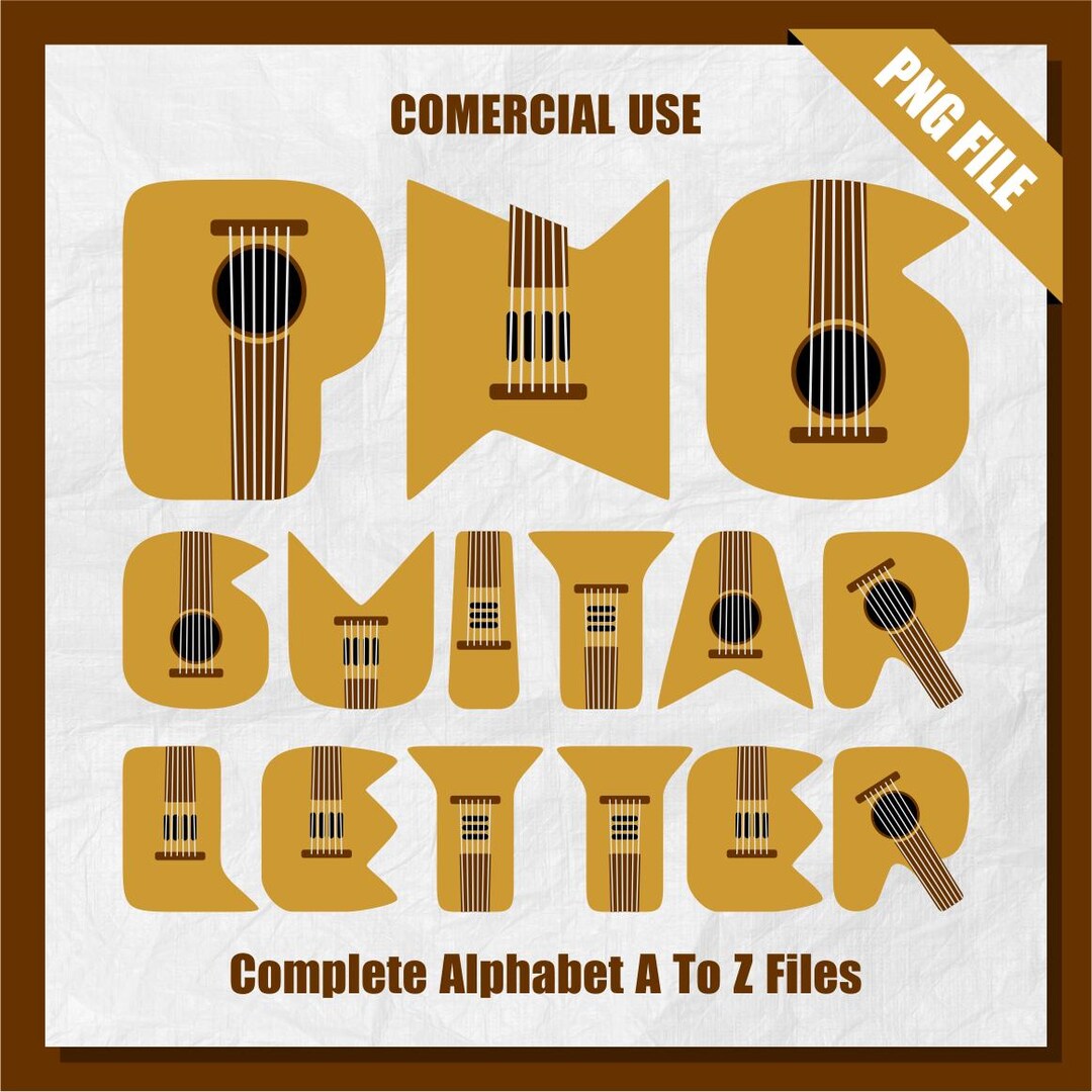 Guitar Clipart, Guitar Letter PNG, Guitar Alphabet, Alphabet Clipart ...