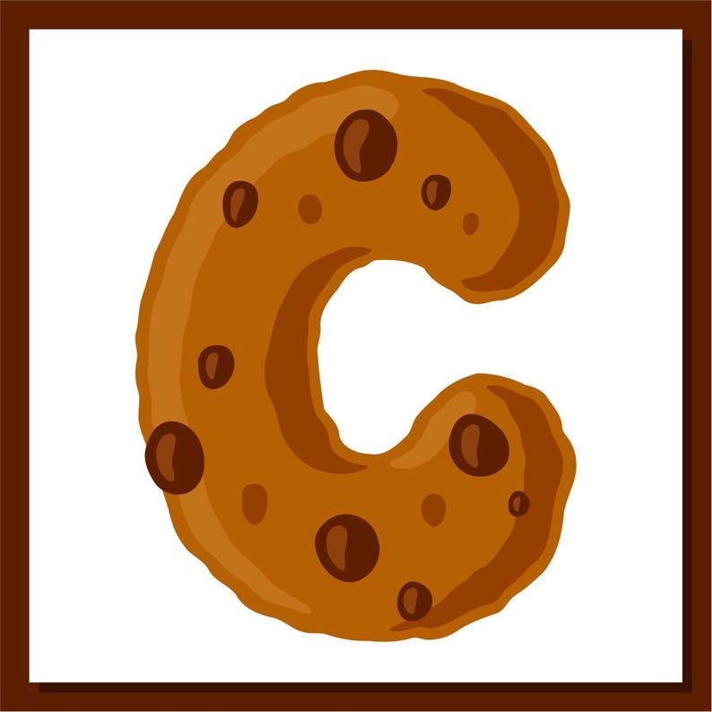 Cookie Clipart, Snack PNG, Biscuit Alphabet, Cookie Letter, Alphabet ...