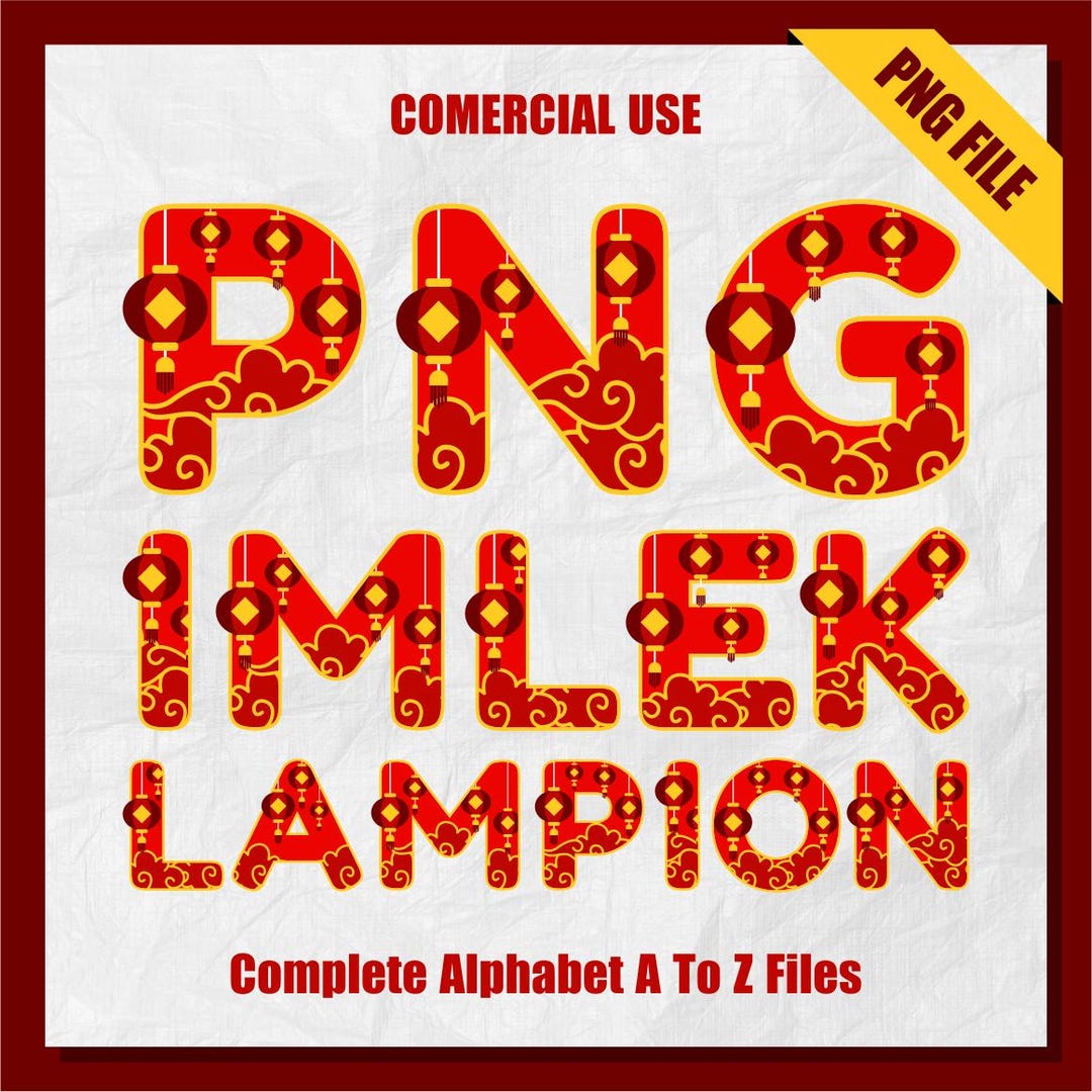 Imlek Lampion Clipart, Chinese Letter PNG, Chinese Lampion Alphabet ...