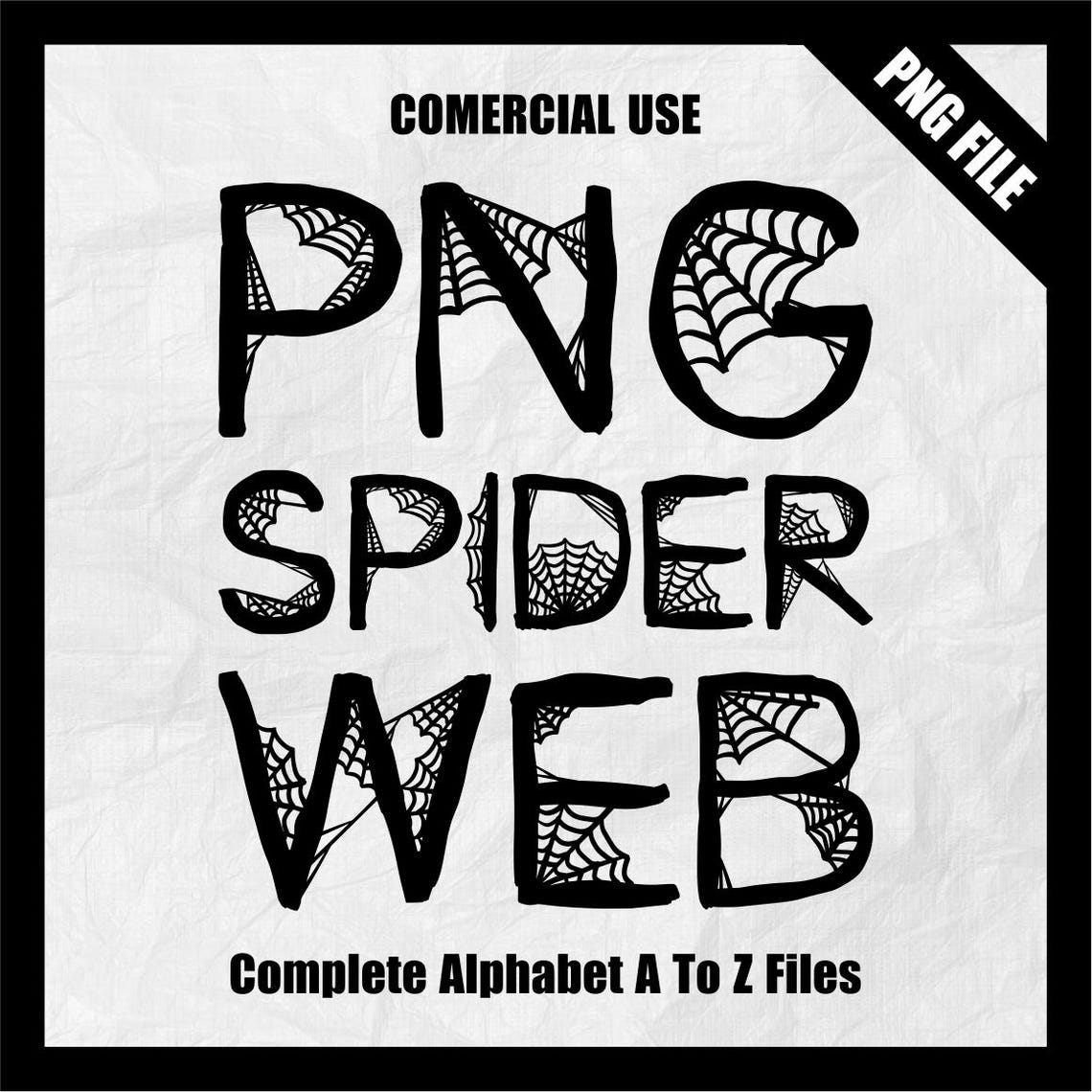 Spider Web Clipart, Spider Letter PNG, Cobweb Alphabet, Alphabet ...