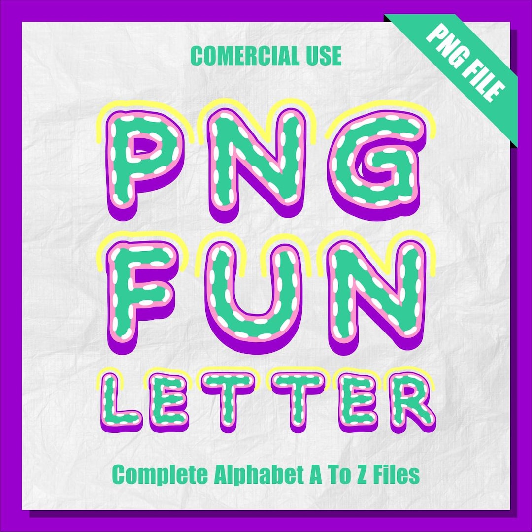 Playful Doodle Alphabet Clipart: PNG Letter Set (commercial Use) - Etsy