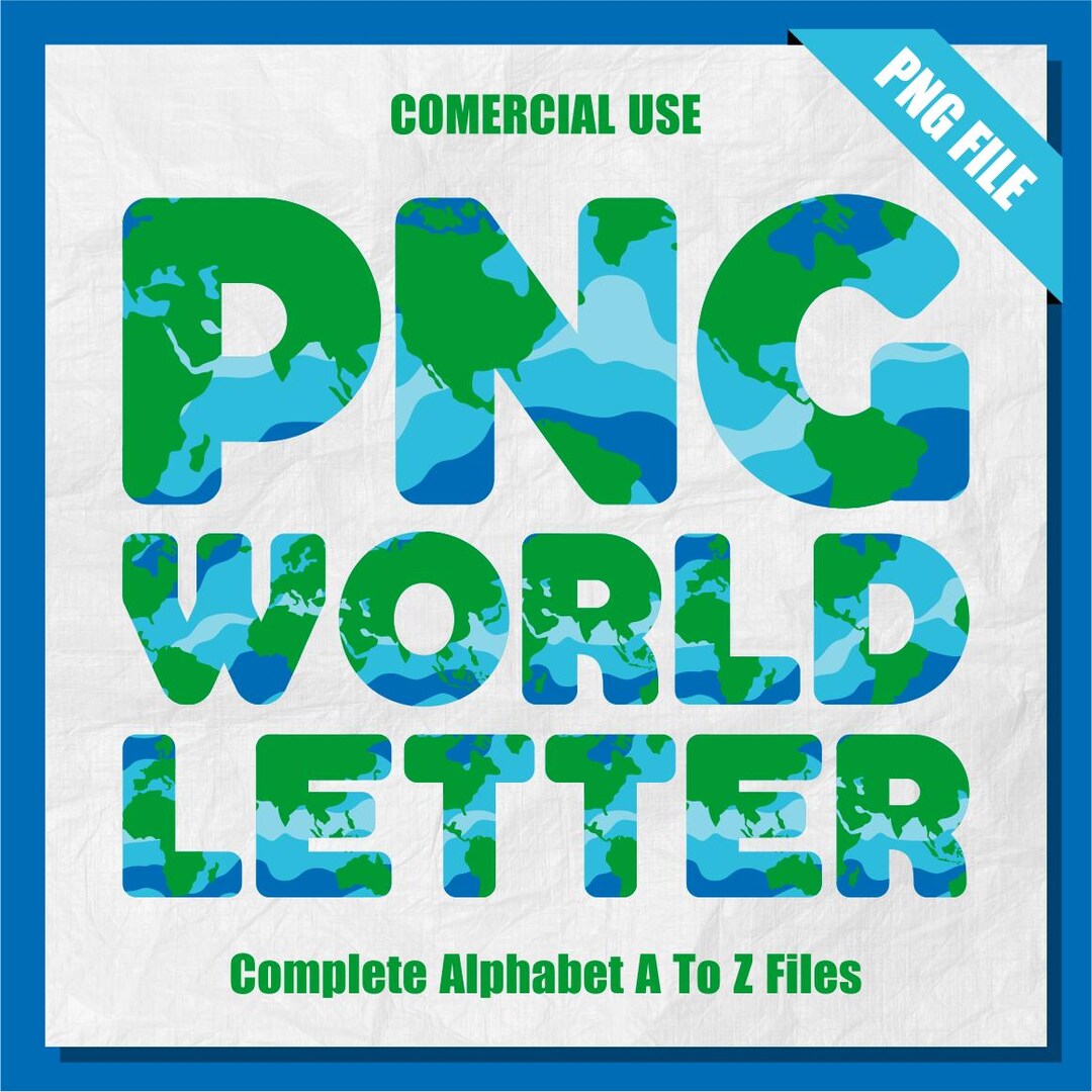 Earth Alphabet Clipart: Globe Letter PNG Set (commercial Use) - Etsy