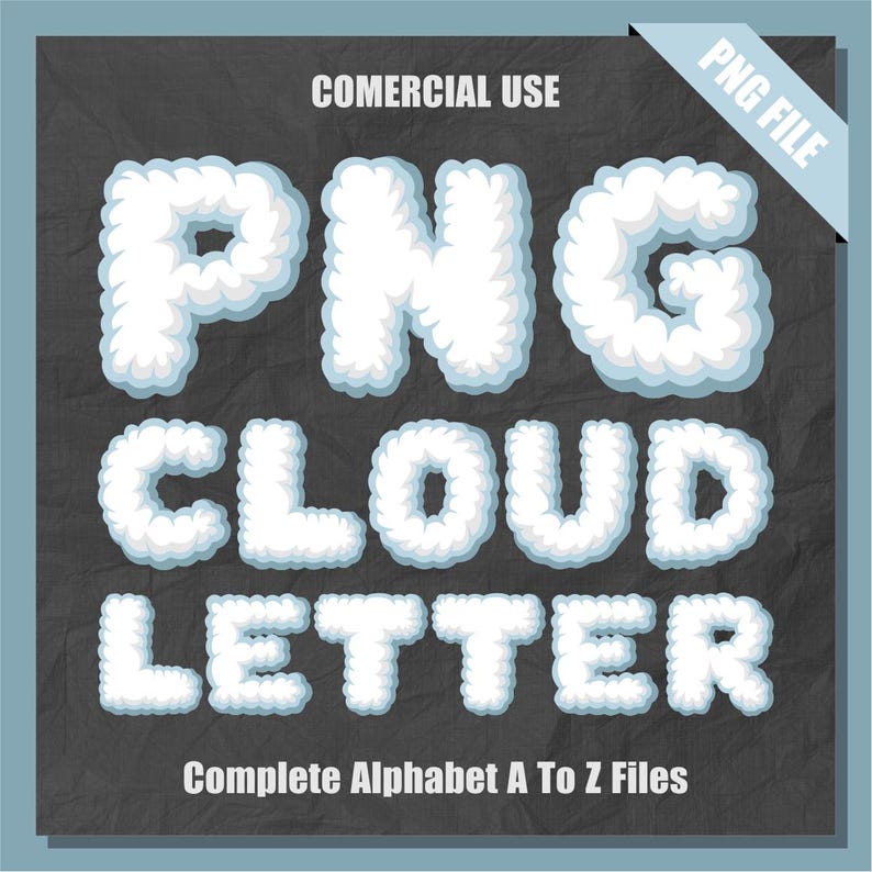 Cloud Clipart, Cloud PNG, Cloud Alphabet, Cloud Letter, Alphabet ...