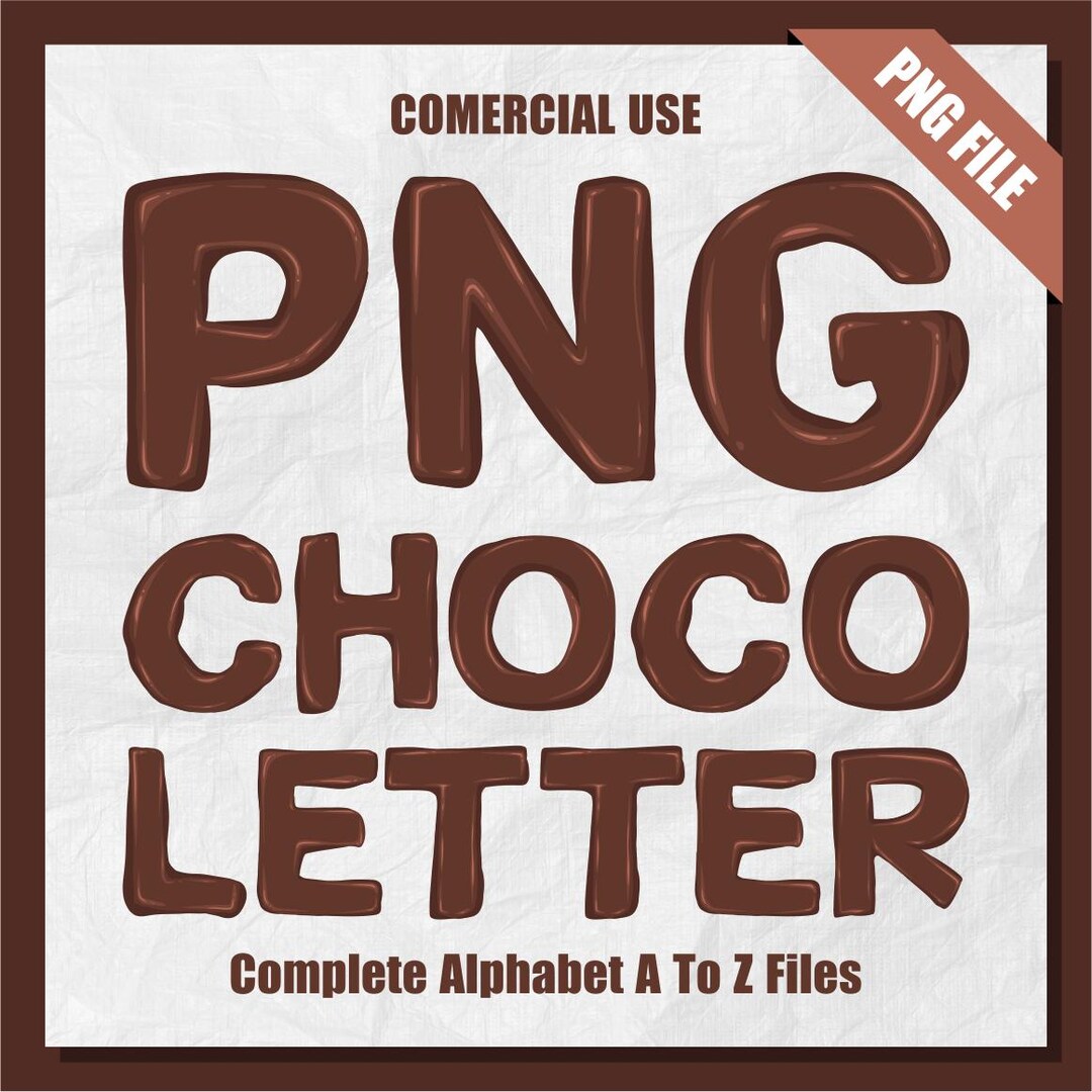 Chocolate Alphabet Clipart: Choco Letter PNG Set (commercial Use ...