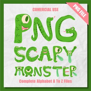 Scary Monster Alphabet Clipart: Spooky Letter PNG (commercial Use) - Etsy