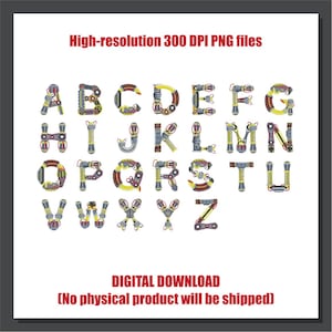 Robotic Clipart, Robot Letter PNG, Robotic Alphabet, Robot Font PNG ...