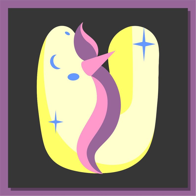 Unicorn Alphabet Clipart PNG: Pony Letter Set, Commercial Use (digital ...