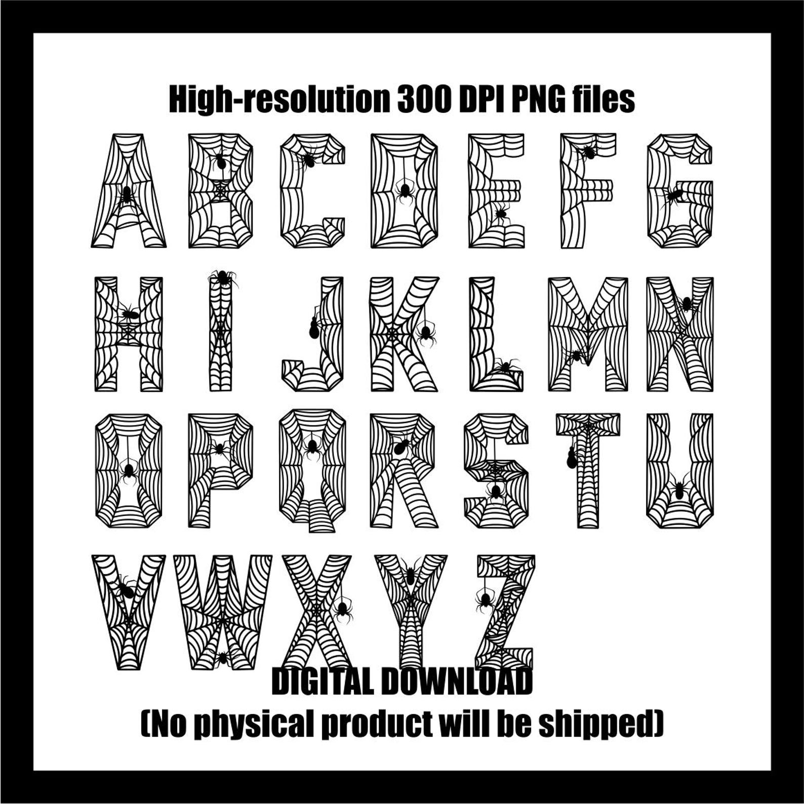 Cobweb Clipart, Spider Letter PNG, Spider Web Alphabet, Alphabet ...
