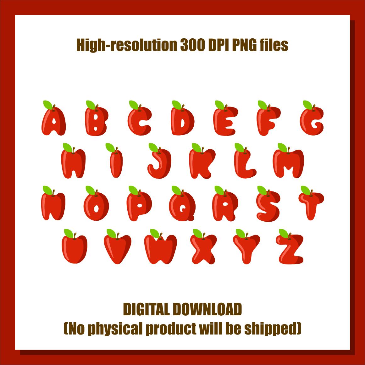 Apple Alphabet Clipart: A-Z Letter PNG Set (commercial Use) - Etsy
