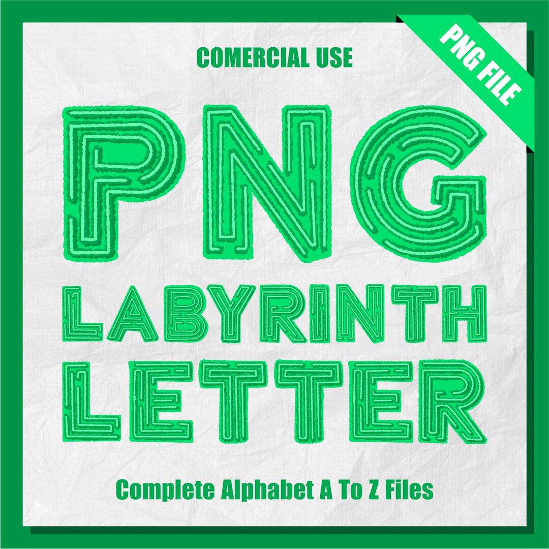 Labyrinth Alphabet Clipart: A-Z PNG Letter Set (commercial Use) - Etsy ...