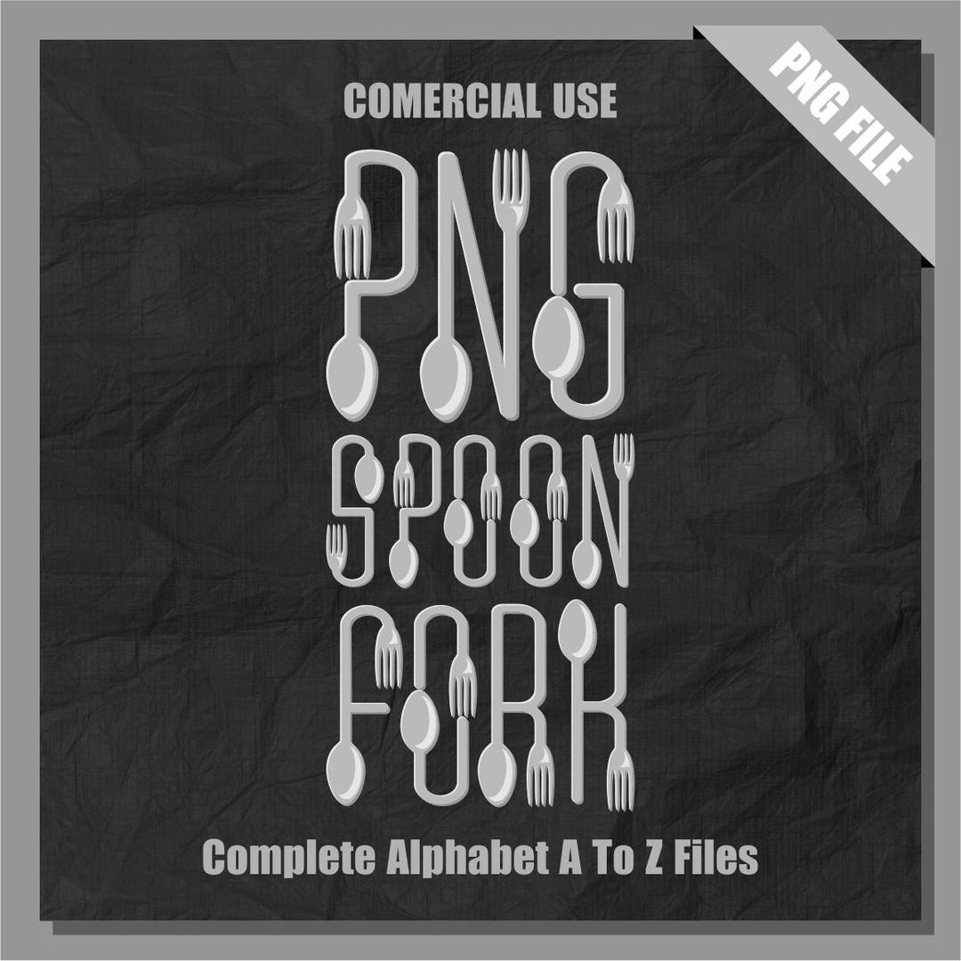Spoon Fork Alphabet Clipart: PNG Letter Set (commercial Use) - Etsy