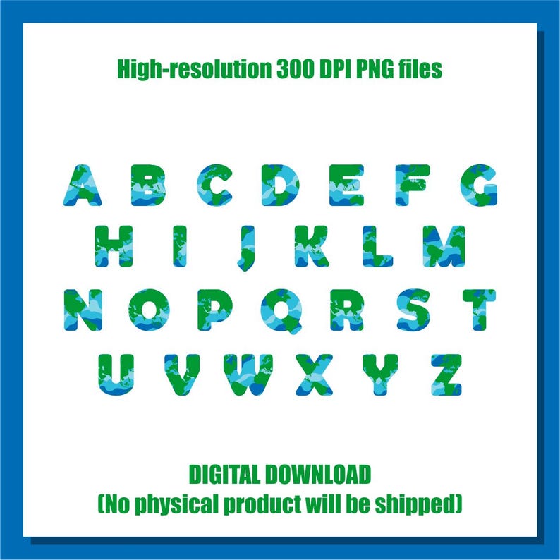 Earth Alphabet Clipart: Globe Letter PNG Set (commercial Use) - Etsy Canada