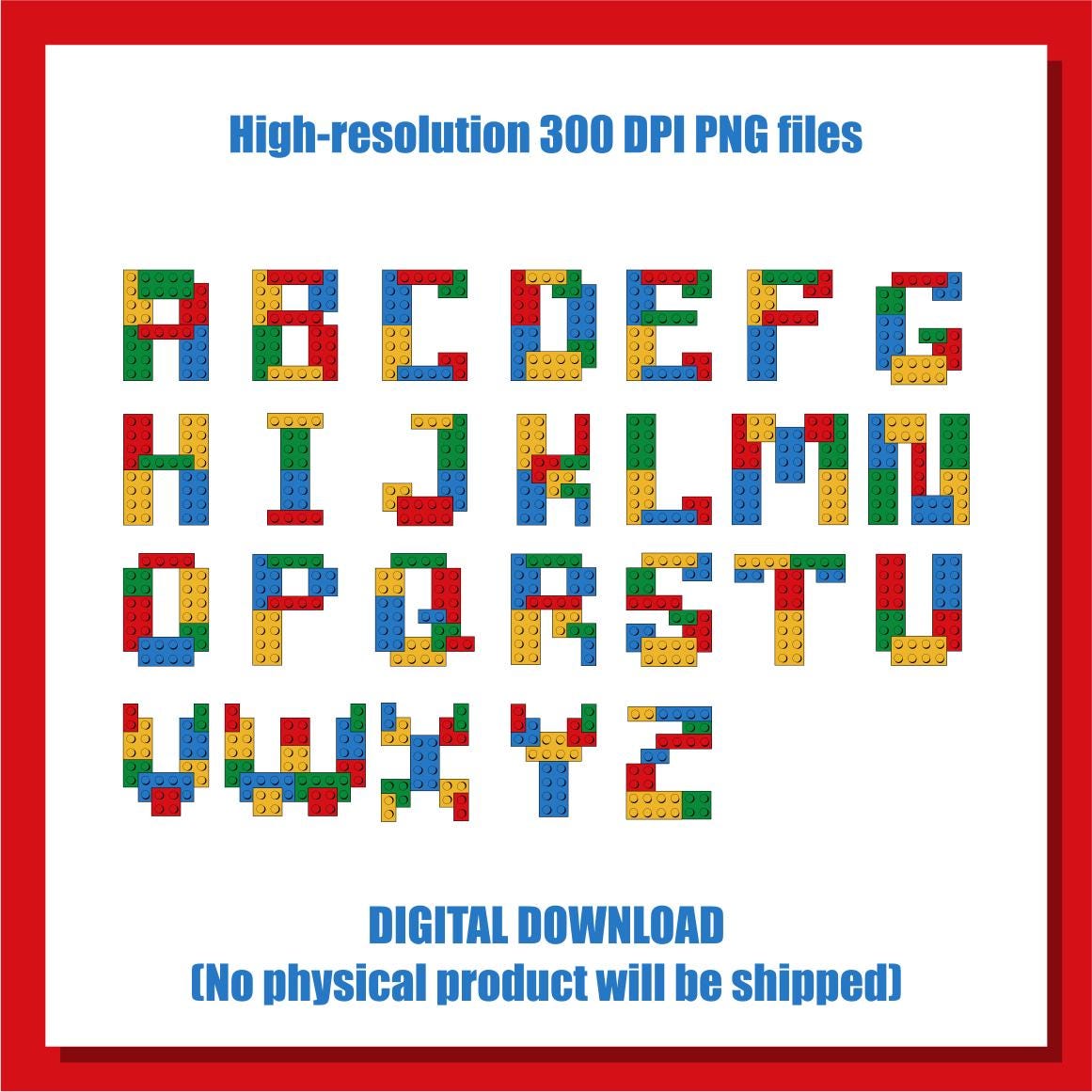 Block Toy Alphabet Clipart: A-Z PNG Set (commercial Use) - Etsy
