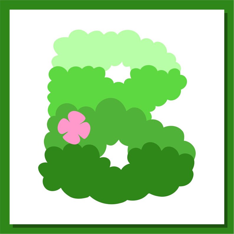 Bush Alphabet Clipart PNG: Floral Letter Set (commercial Use) - Etsy