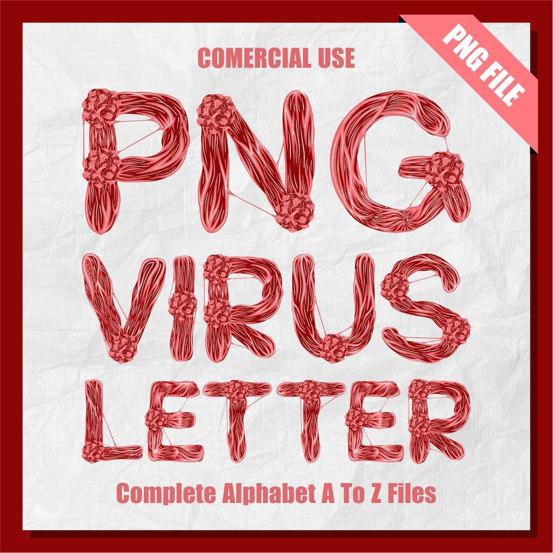 Virus Clipart, Virus Letter PNG, Bacteria Alphabet, Alphabet Clipart ...