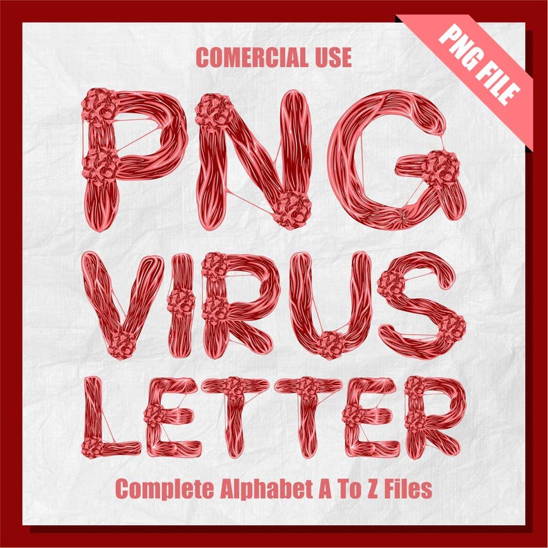 Virus Clipart, Virus Letter PNG, Bacteria Alphabet, Alphabet Clipart ...