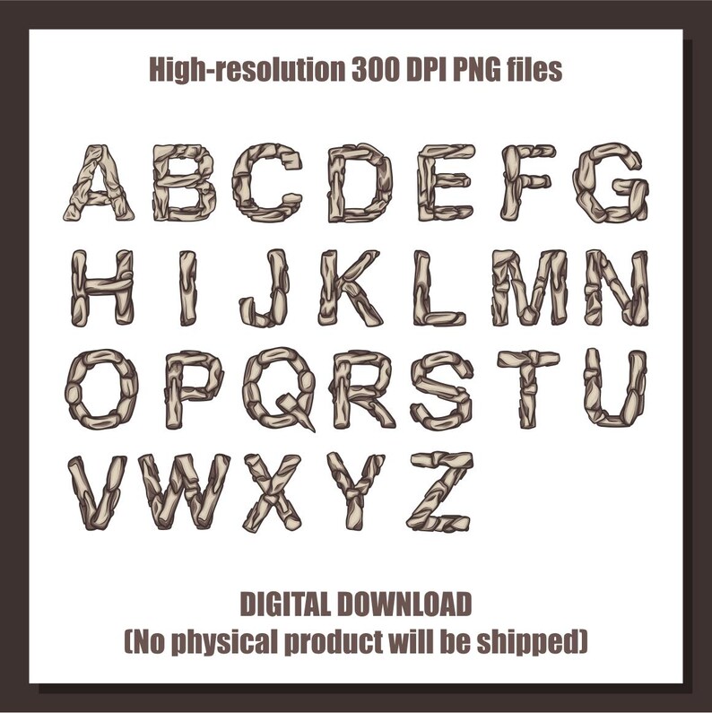 Rock Clipart, Rock PNG, Rock Alphabet, Rock Letter, Alphabet Clipart ...