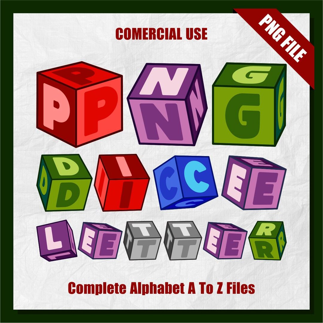 Dice Clipart, Dice Letter PNG, Block Dice Alphabet, Alphabet Clipart ...