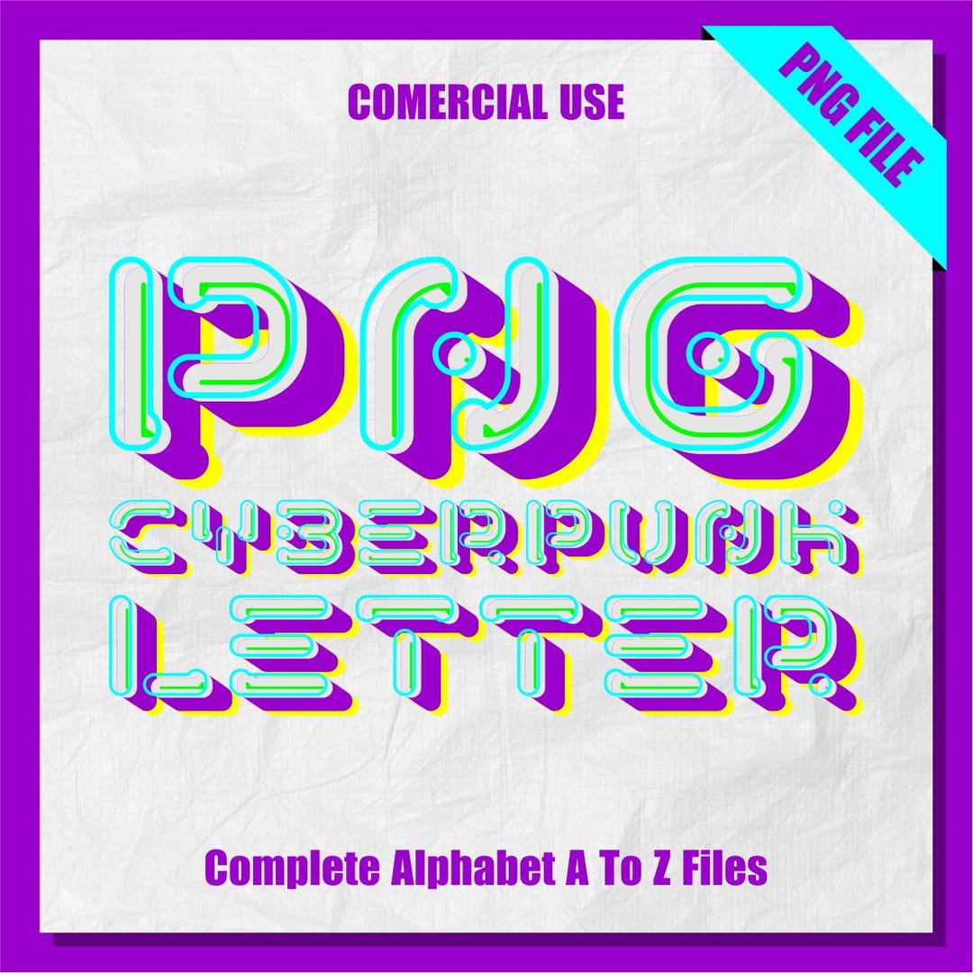 Cyberpunk Clipart, Cyber Letter PNG, Tech Cyber Alphabet, Alphabet ...