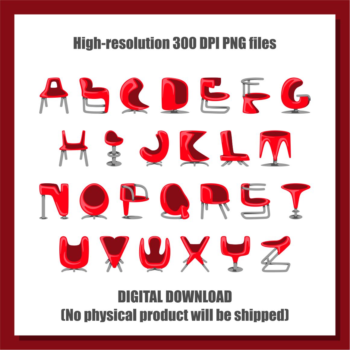 Furniture Clipart, Furniture Letter PNG, Interior Alphabet, Alphabet ...