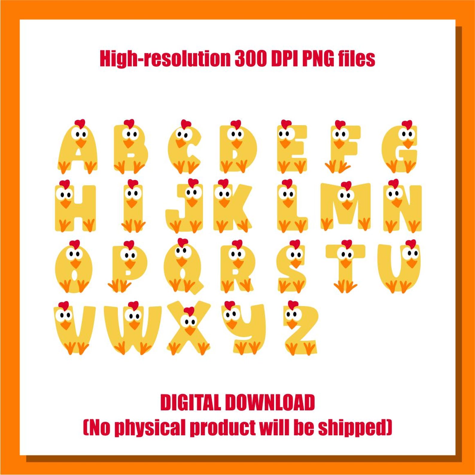 Chick Clipart, Chicken Letter PNG, Chick Alphabet, Alphabet Clipart PNG ...