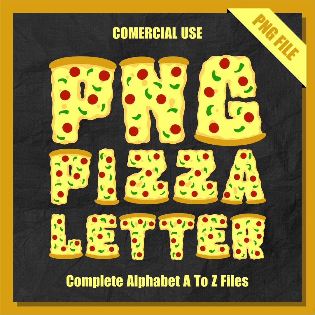 Pizza Alphabet Clipart: A-Z Letter PNG Set (commercial Use) - Etsy