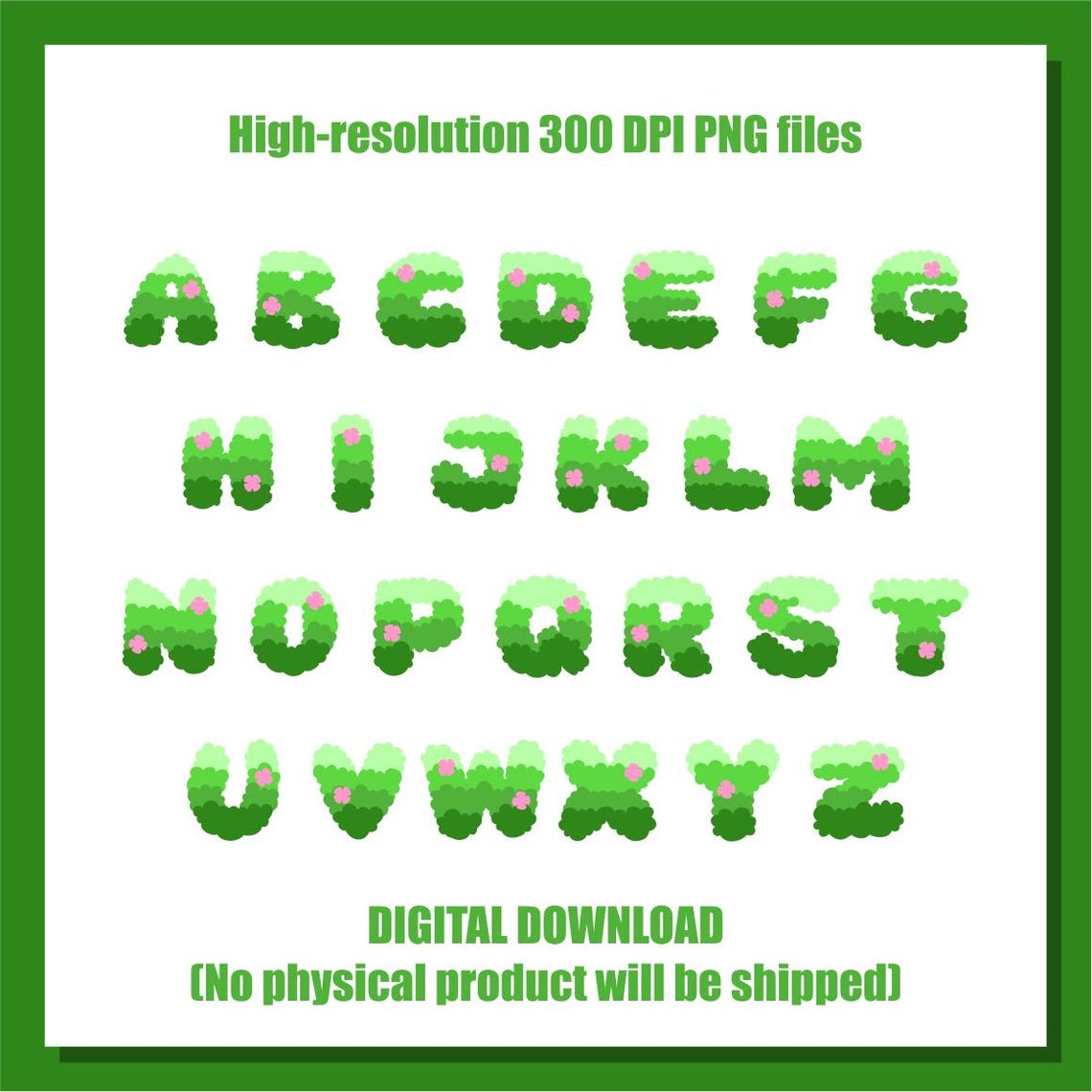 Bush Alphabet Clipart PNG: Floral Letter Set (commercial Use) - Etsy