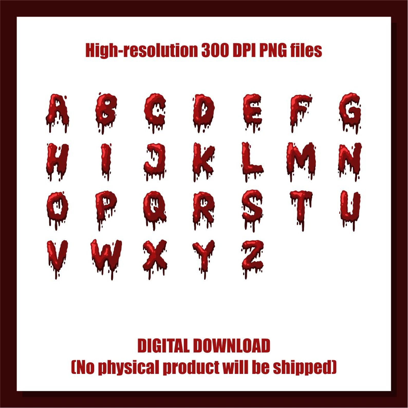 Horror Clipart, Scary PNG, Horror Alphabet, Scary Letter, Alphabet ...