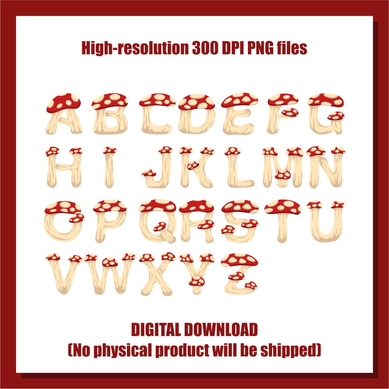 Mushroom Clipart, Fungus Letter PNG, Mold Alphabet, Alphabet Clipart ...