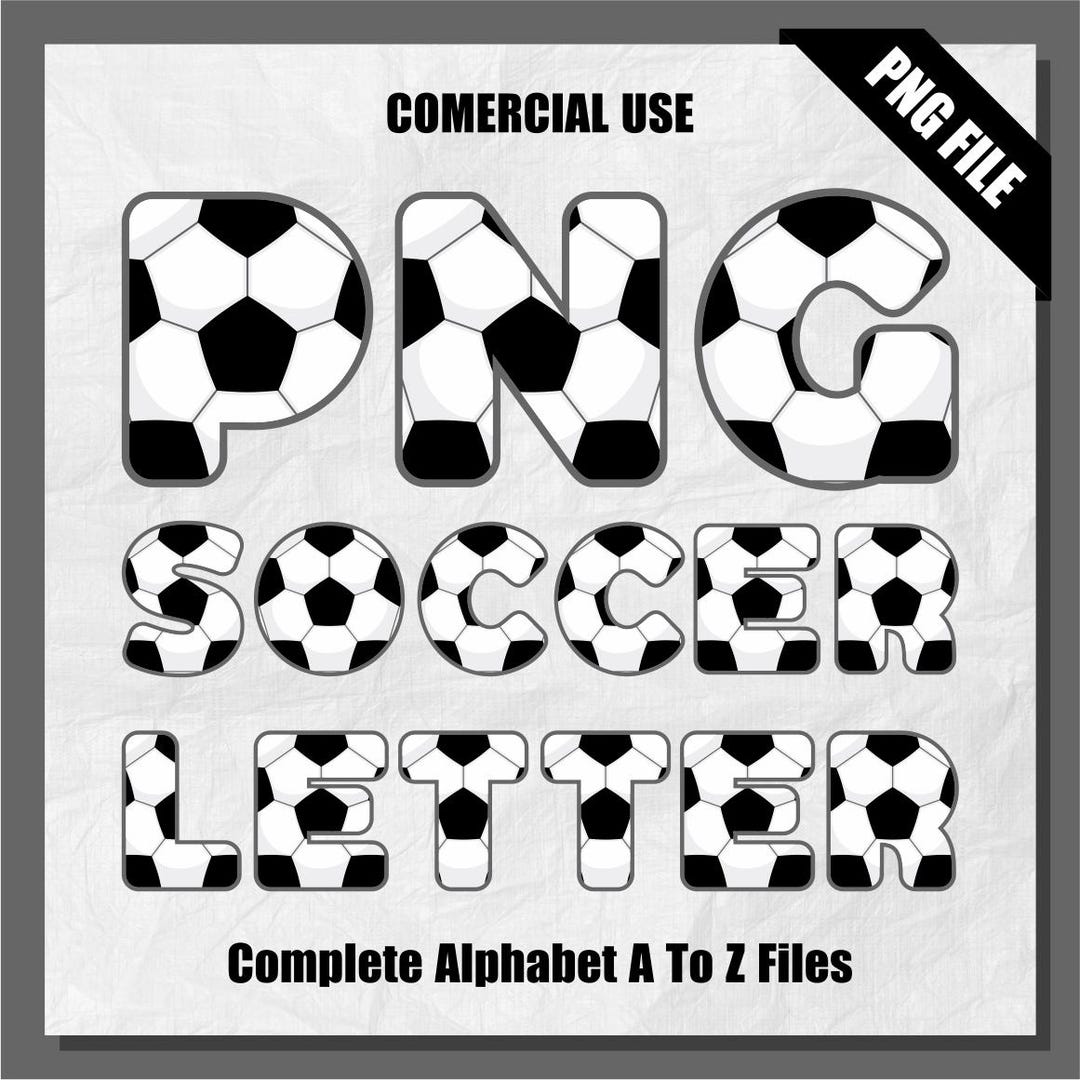 Soccer Clipart, Soccer Letter PNG, Soccer Alphabet, Alphabet Clipart ...