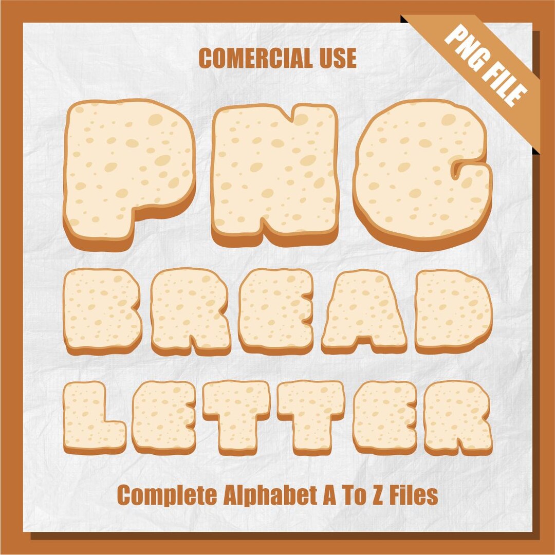 Bread Alphabet Clipart: Bakery Letter PNG Set (commercial Use) - Etsy