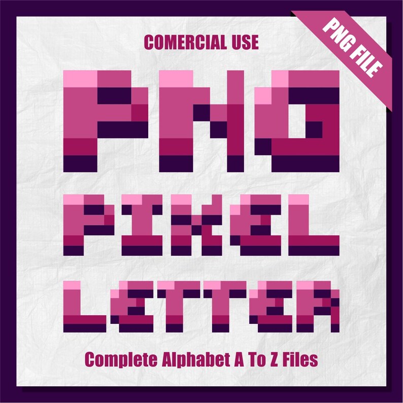 Pixel Alphabet Clipart PNG: Digital Letters A-Z (commercial Use) - Etsy ...