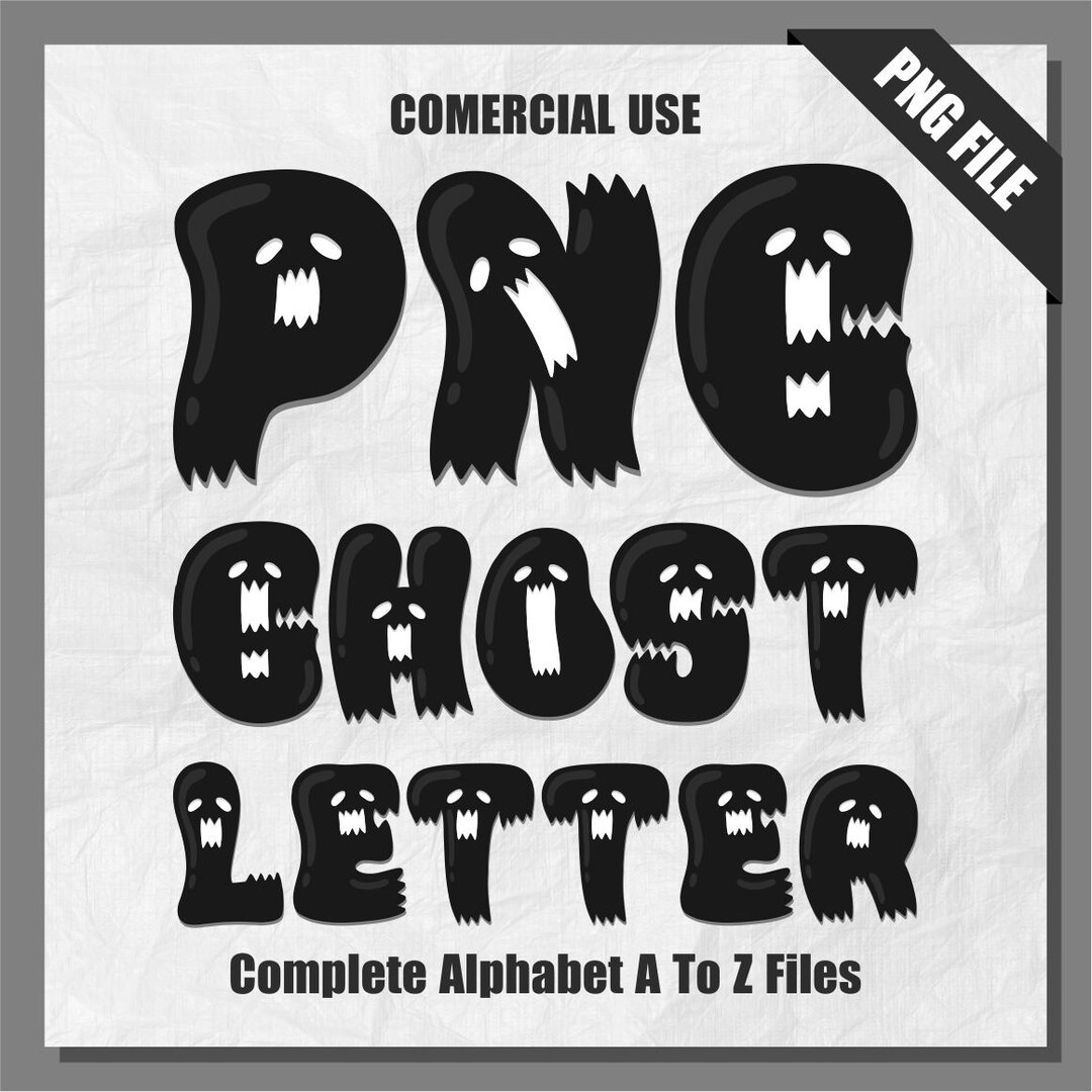 Ghost Clipart, Ghost Letter PNG, Ghost Alphabet, Alphabet Clipart PNG ...