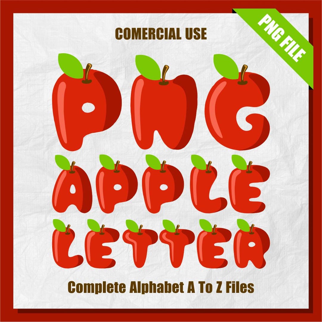Apple Clipart, Apple Letter PNG, Apple Alphabet, Apple Svg, Alphabet ...